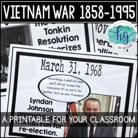 Vietnam War Timeline Printable for Bulletin Boards and History ...