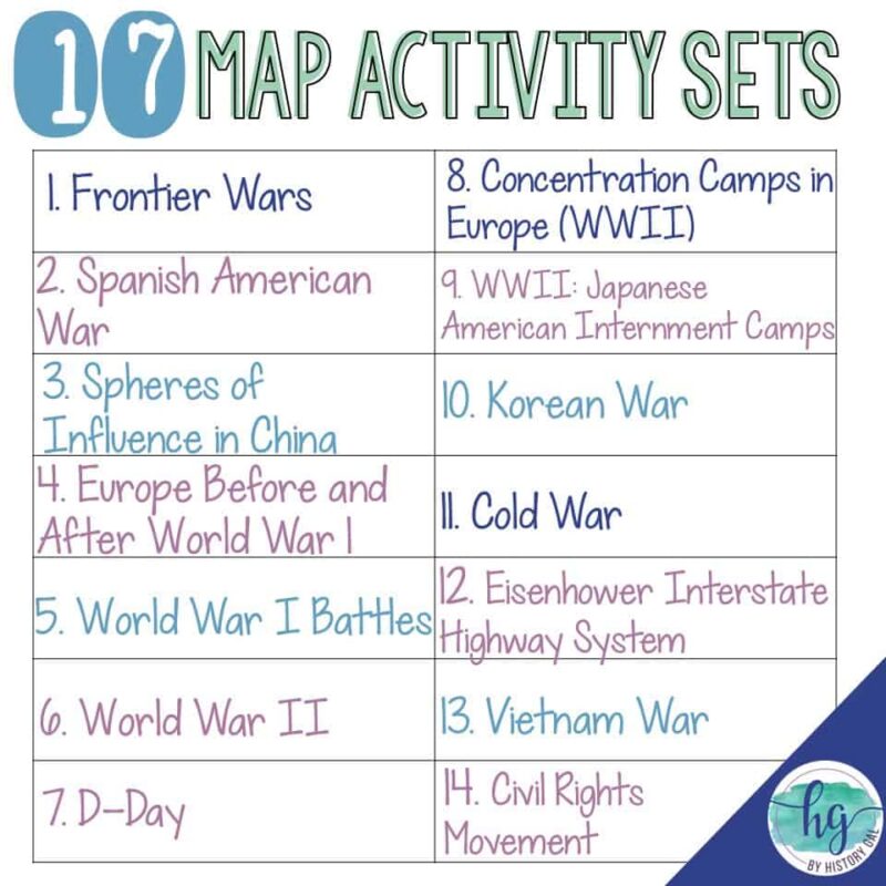 No Prep Print & Digital U.S. History Maps from 1877 to Present