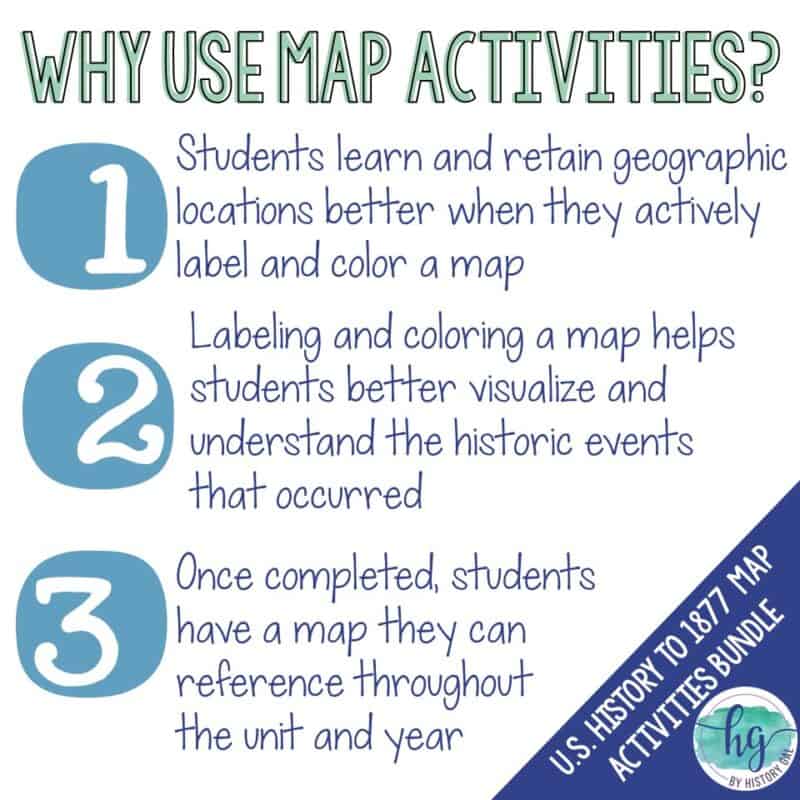 Reconstruction and After the Civil War Map Activity - By History Gal