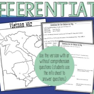 Vietnam War Map Activity - By History Gal