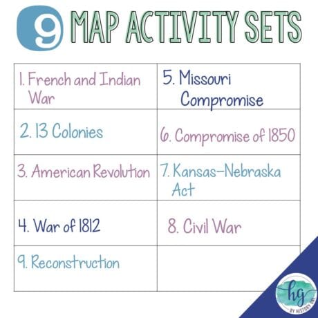 U.S. History to 1877 (American 1) Map Activities Bundle - By History Gal