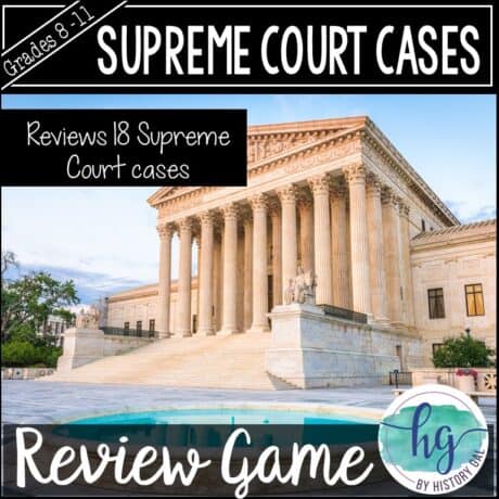 Supreme Court Cases Review Game - By History Gal