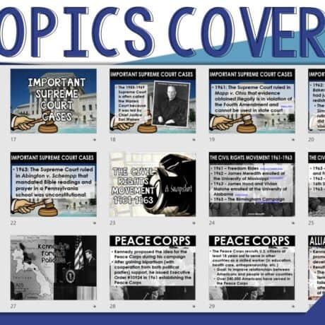 Kennedy and Johnson (1960-1968) PowerPoint & Guided Notes (Vietnam War ...