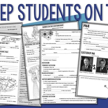 Kennedy and Johnson (1960-1968) PowerPoint & Guided Notes (Vietnam War ...