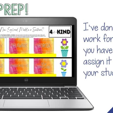 13 Colonies Google Sheets Review Game - By History Gal