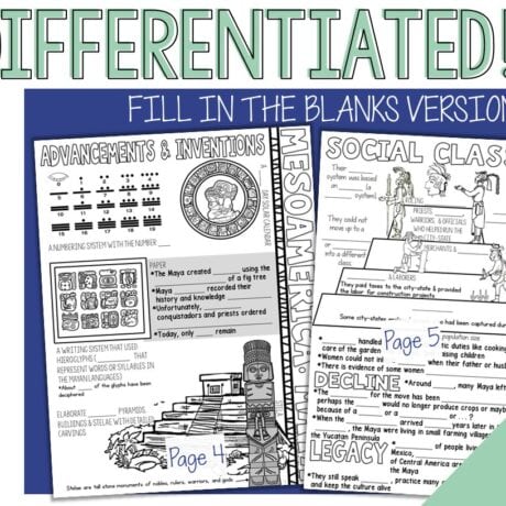 Mesoamerica Maya Doodle Notes Lesson - By History Gal