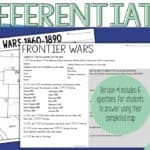 Frontier Wars 1860-1890 Map Activity (Print and Digital) - By History Gal