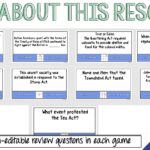 Causes of the American Revolution Tic Tac Toe PowerPoint Review Game ...