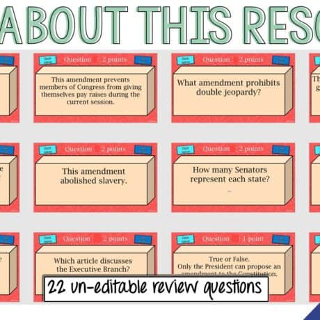 U.S. Constitution Review Game for PowerPoint - By History Gal
