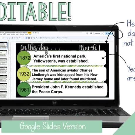March: Editable Bell Ringers for Social Studies and History Classes ...