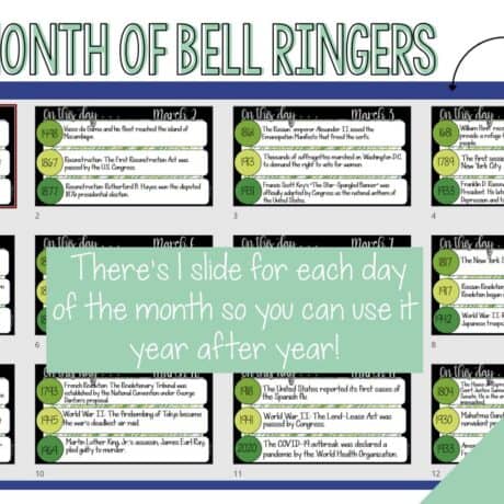 March: Editable Bell Ringers for Social Studies and History Classes ...