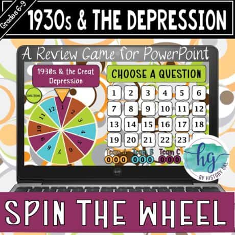 The Great Depression and the 1930s Unit Review Game for PowerPoint - By ...