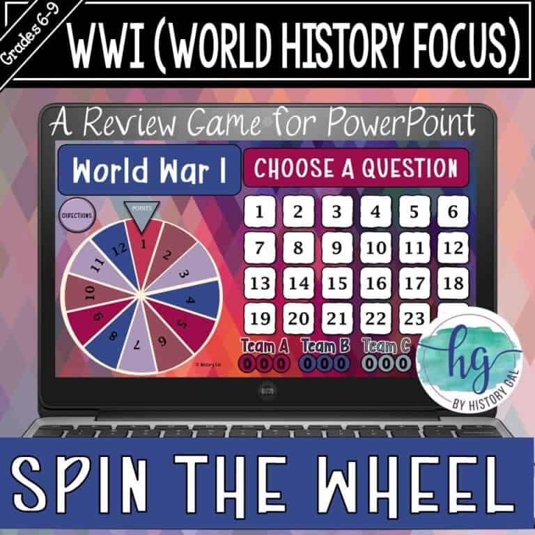 World War I Unit Review Activity for PowerPoint with World History ...