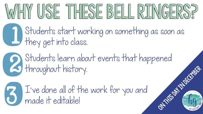 November: Editable Bell Ringers for Social Studies and History Classes ...