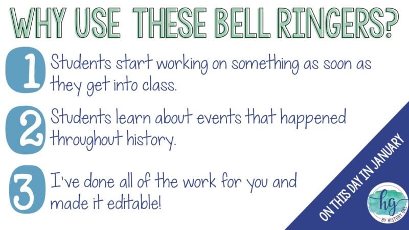 December: Editable Bell Ringers for Social Studies and History Classes ...