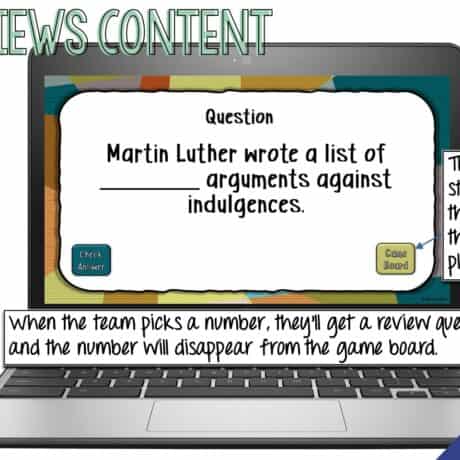 Reformation Unit Test Prep & Review Game for PowerPoint - By History Gal