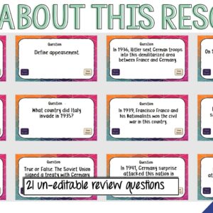 World War 2 Unit Test Prep & Review Game for PowerPoint with World ...