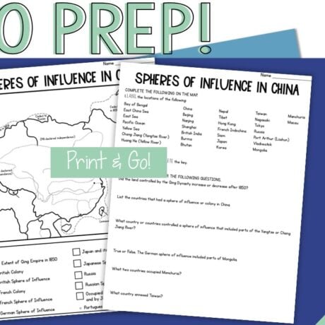 Spheres of Influence & Imperialism in China Map Activity - U.S. & World ...