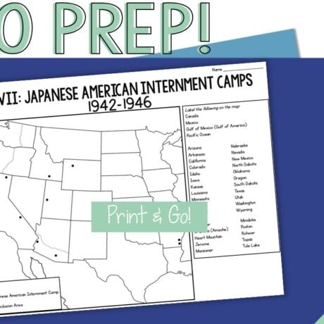 Inspire Learning: WW2 Japanese American Internment Camps Map Activity