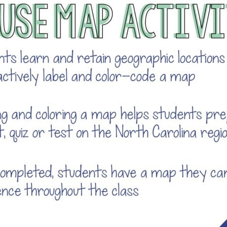 Engage Students with North Carolina Counties & Regions Map