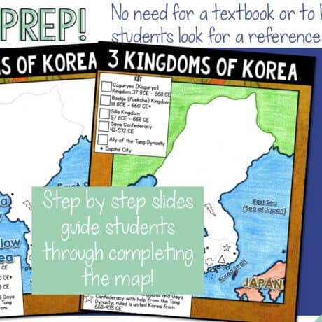 3 Kingdoms of Korea Map Activity Differentiated, Print & Digital - By ...