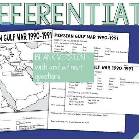 Engaging Persian Gulf War 1990-1991 Map Activity - By History Gal