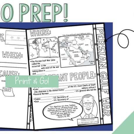 Persian Gulf War & Operation Desert Storm Doodle Notes (Print and ...