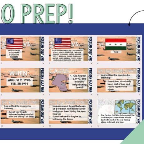 Persian Gulf War & Operation Desert Storm Doodle Notes (Print and ...