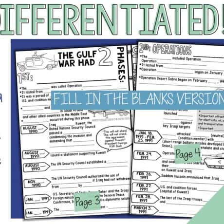Persian Gulf War & Operation Desert Storm Doodle Notes (Print and ...