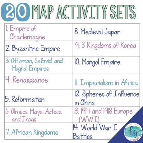 Modern World History Map Activities Bundle (Print and Digital) - By ...
