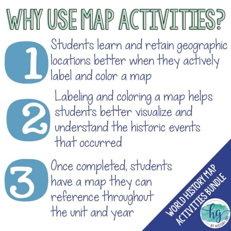 World History Map Activities Bundle for Ancient & Modern World Lessons ...