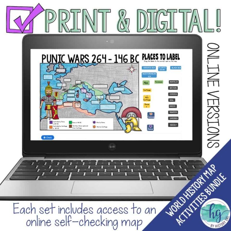 World History Map Activities Bundle for Ancient & Modern World Lessons ...