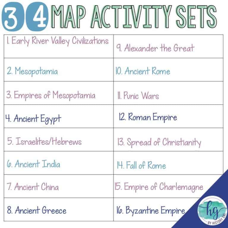 World History Map Activities Bundle for Ancient & Modern World Lessons ...