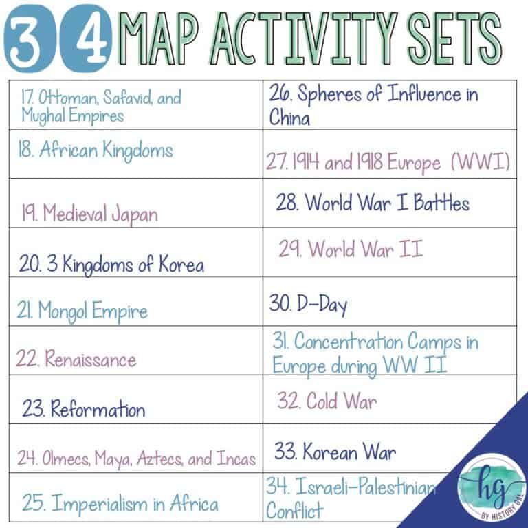 World History Map Activities Bundle for Ancient & Modern World Lessons ...