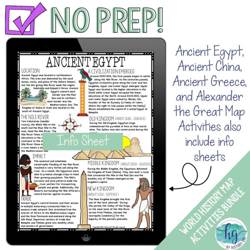 World History Map Activities Bundle for Ancient & Modern World Lessons ...