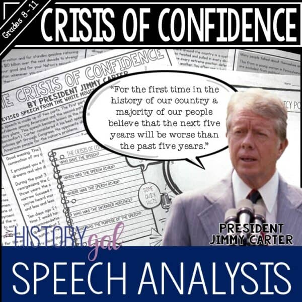 Jimmy Carter's Crisis of Confidence or Malaise Speech Primary Source ...