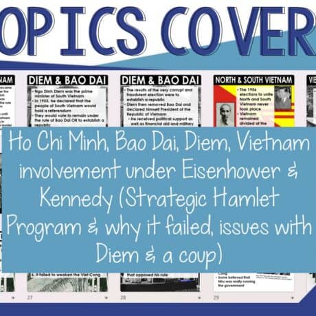 Vietnam War PowerPoint & Guided Notes | Kennedy,Johnson,Nixon,Ford | US ...