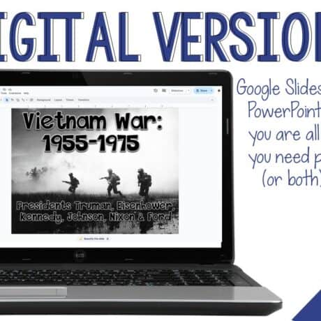 Vietnam War PowerPoint & Guided Notes | Kennedy,Johnson,Nixon,Ford | US ...