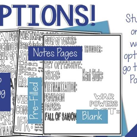 Vietnam War Vocabulary Worksheets with PowerPoint, Coloring and Notes ...